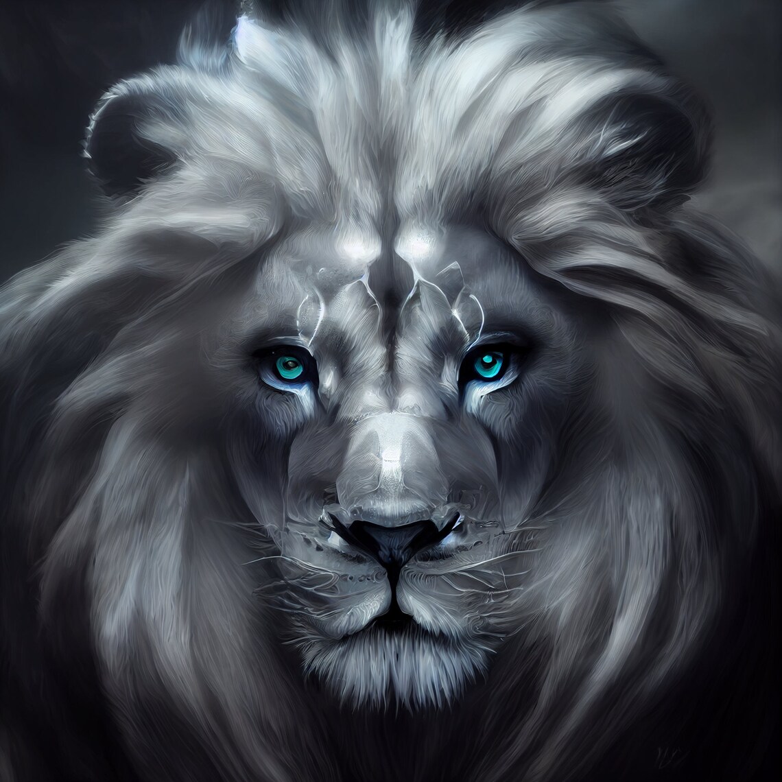 Silver Lion High Resolution Digital Download - Etsy