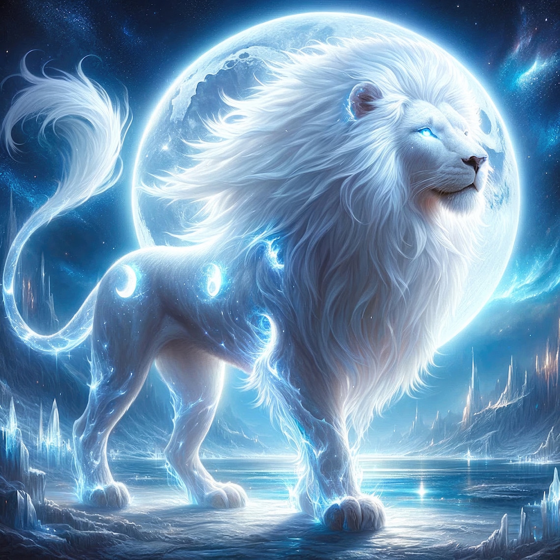 Sun and Moon Lions High Resolution Digital Download - Etsy