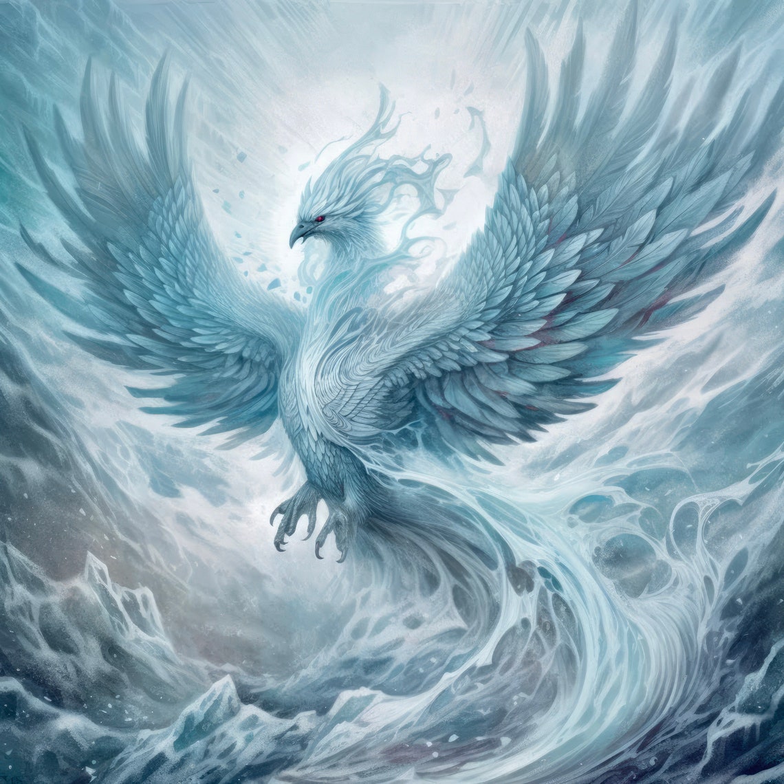Ice Mountain Phoenix Download, Printable Art, Instant Downloadable ...