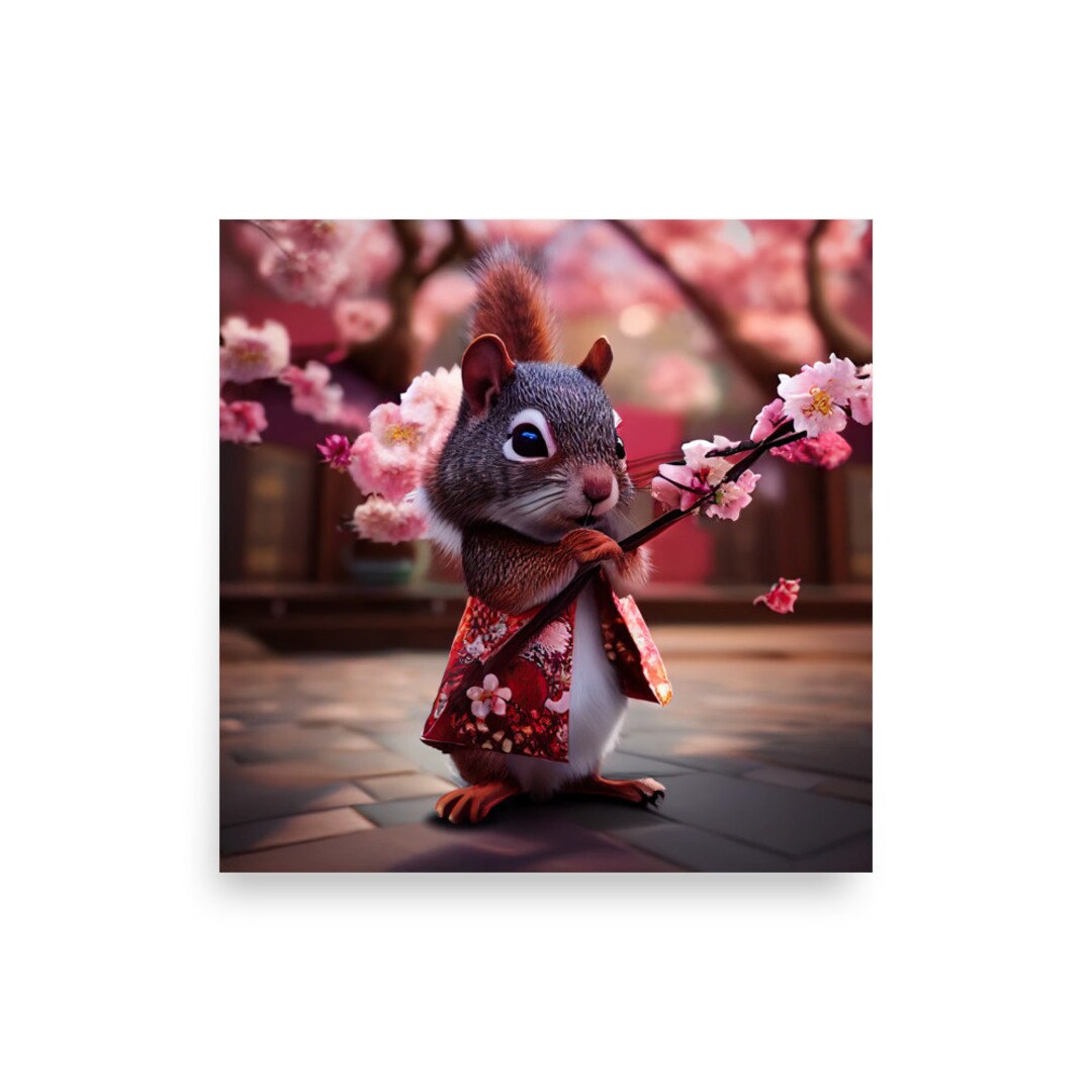 Ninja Squirrel Ninja Squirrel Poster Ninja Squirrel Print Ninja ...
