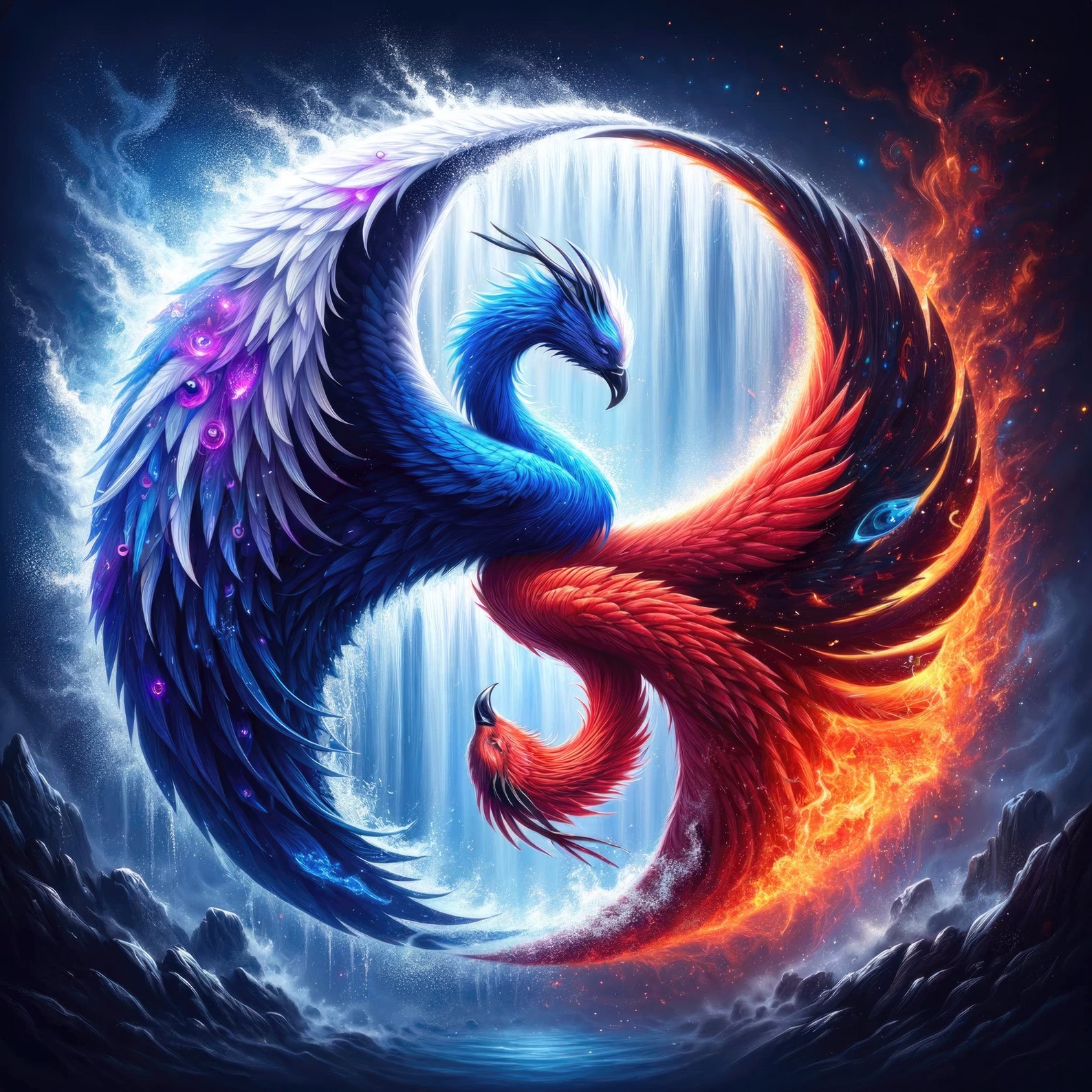 Phoenix Yin and Yangs High Resolution Digital Download - Etsy
