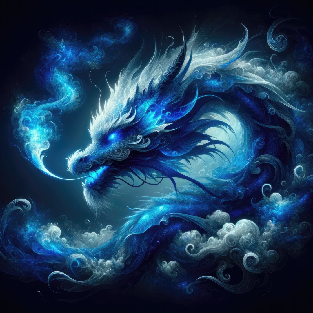 Smoke Dragons Bundle - Fantasy Digital Art Download, 5 Dragon Arts for Print and Wallpaper, High ...