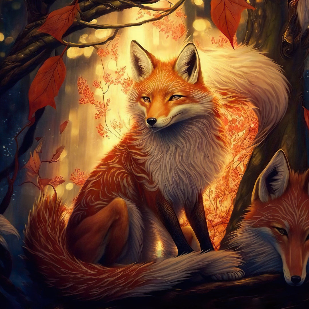 Autumn Fox Download, Autumn Fox Instant Downloadable Wallpaper, Digital ...