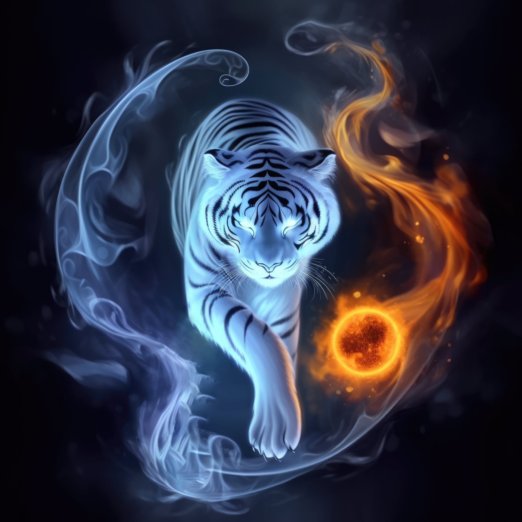 Elemental Lion and Tiger High Resolution Digital Download - Etsy