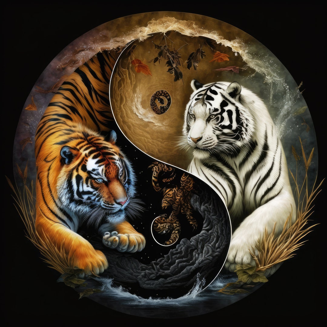 Tiger Yin And Yang High Resolution Digital Download Etsy