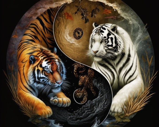 Tiger Yin and Yang High Resolution Digital Download - Etsy