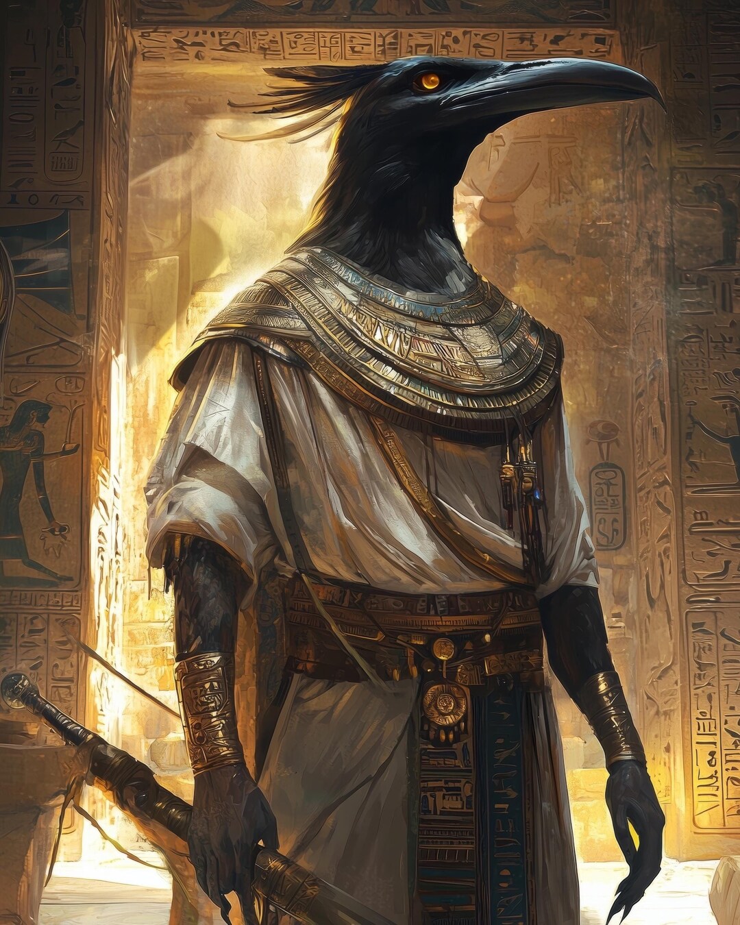Thoth - Egyptian Mythology Digital Art Download, Mythology Fantasy Art for Print and Wallpaper ...