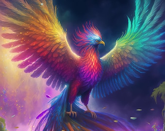 Glow Phoenix Download Printable Art Instant Downloadable - Etsy
