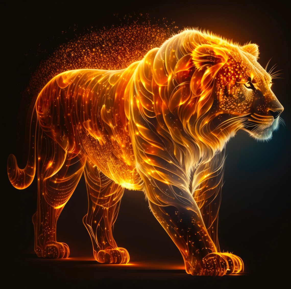 Golden Energy Lion High Resolution Digital Download - Etsy