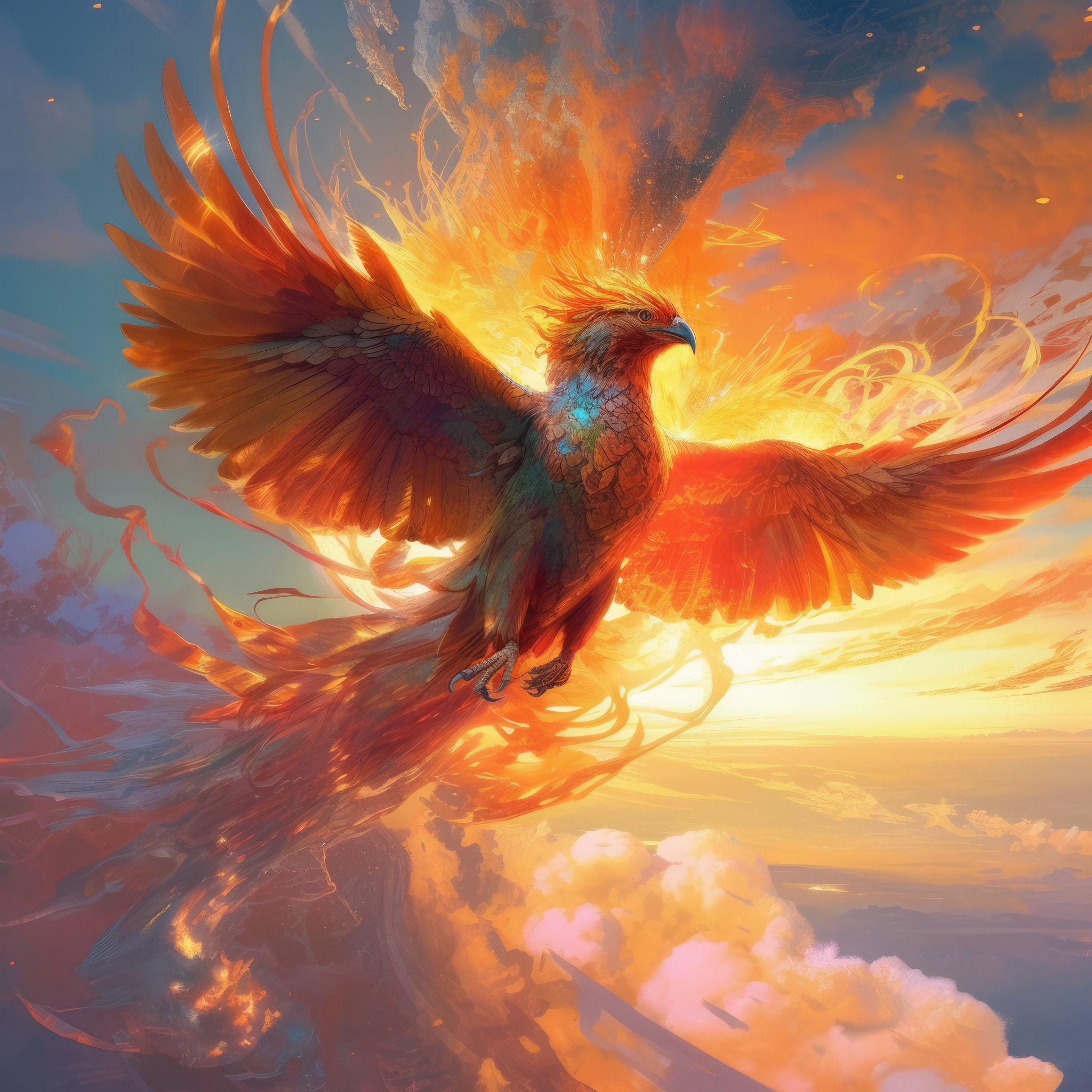 Phoenix of the Rising Sun Download, Printable Art, Instant Downloadable ...
