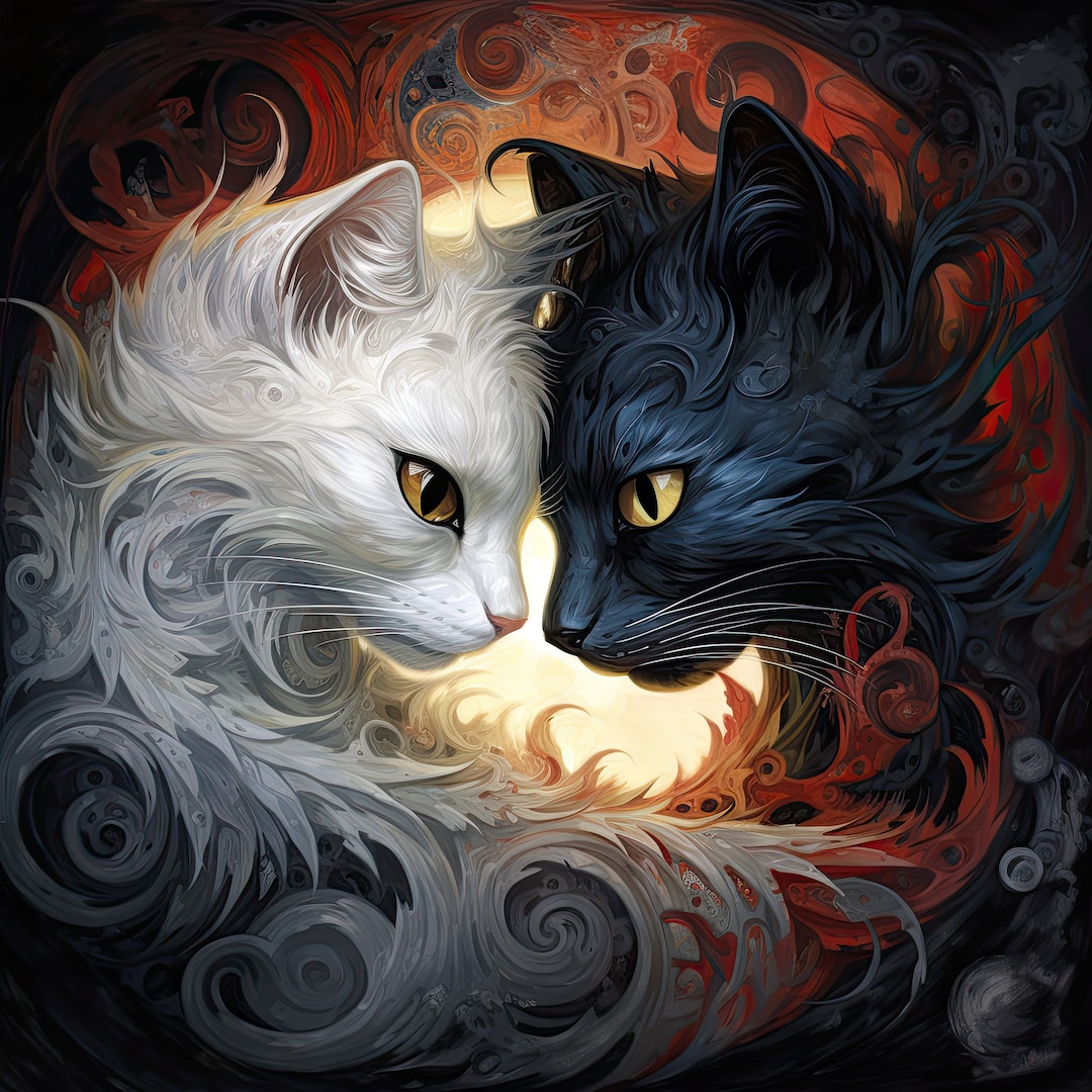 Cats Yin and Yang Download, Cats Instant Downloadable Wallpaper ...