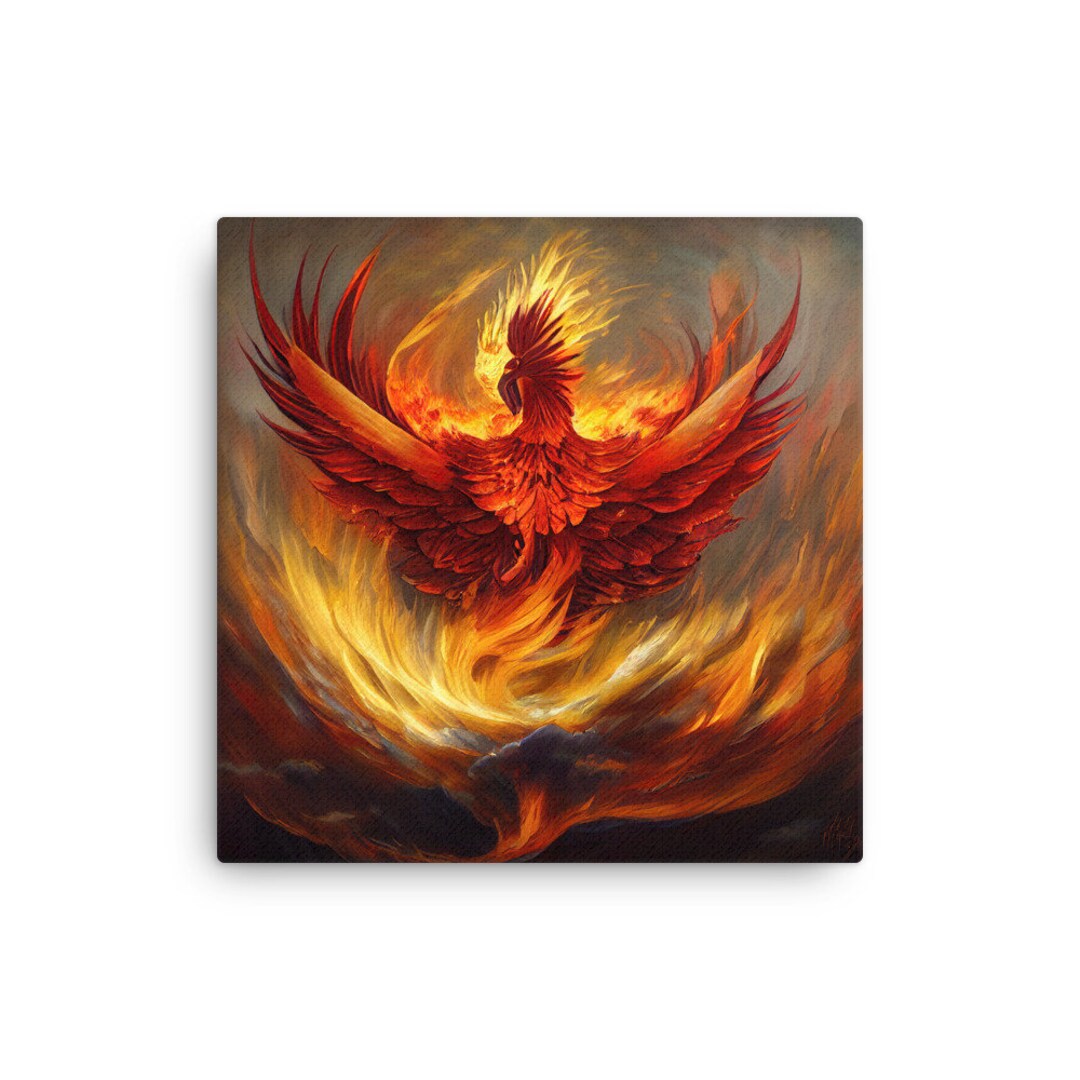 Phoenix Rising From the Ashes Thin Canvas Canvas Phoenix Wall Art AI ...