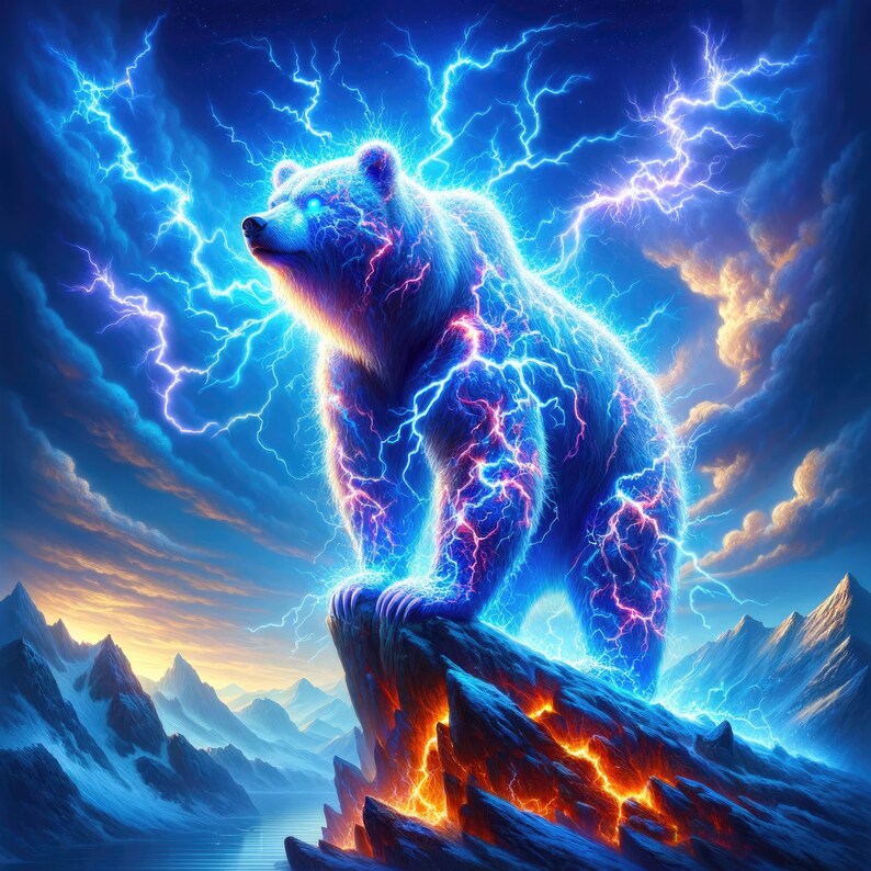 Magic Bears - Surreal Digital Art Download, 4 Magic Bear Arts for Print and Wallpaper, High ...