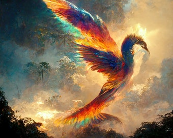 Sun Phoenix Download, Printable Art, Instant Downloadable Wallpaper ...