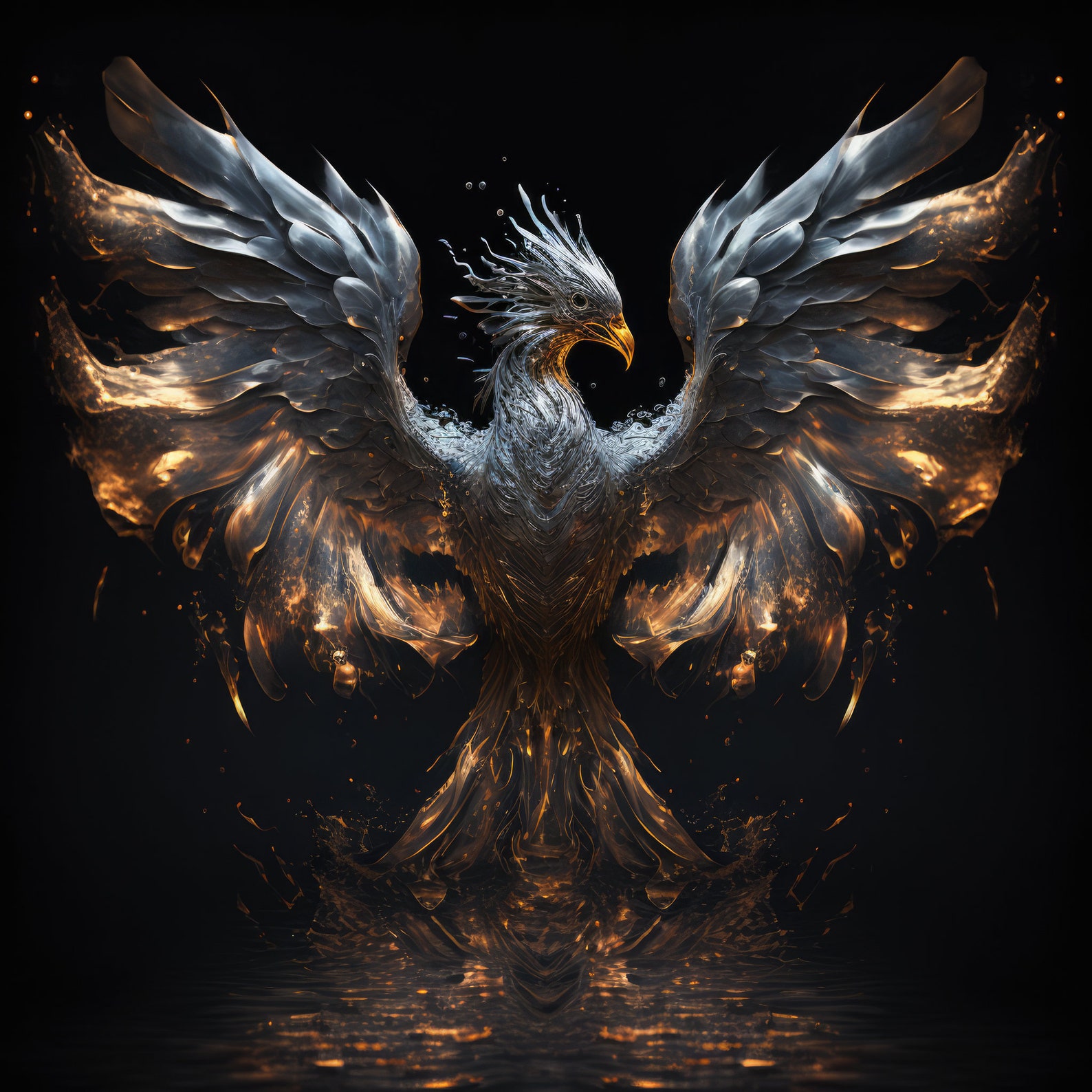 Molten Silver Phoenix Download, Printable Art, Instant Downloadable ...