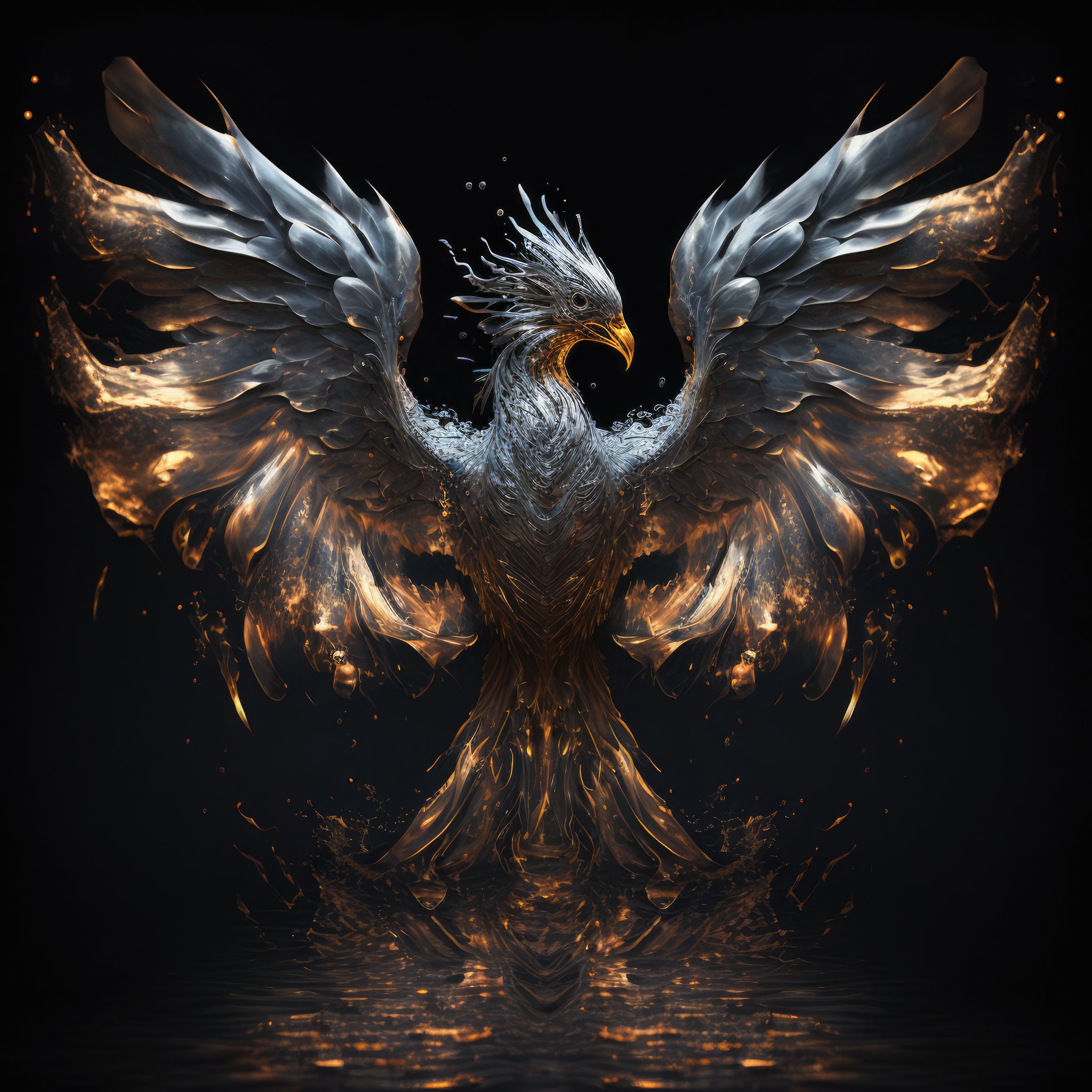 Molten Silver Phoenix Download, Printable Art, Instant Downloadable ...