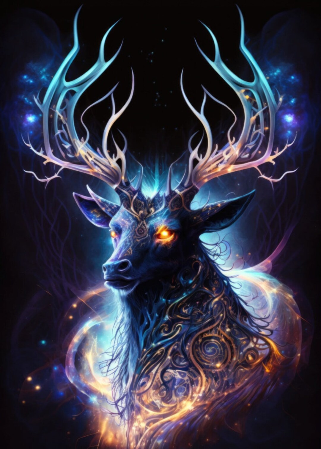 Cosmic Stag High Resolution Digital Download - Etsy