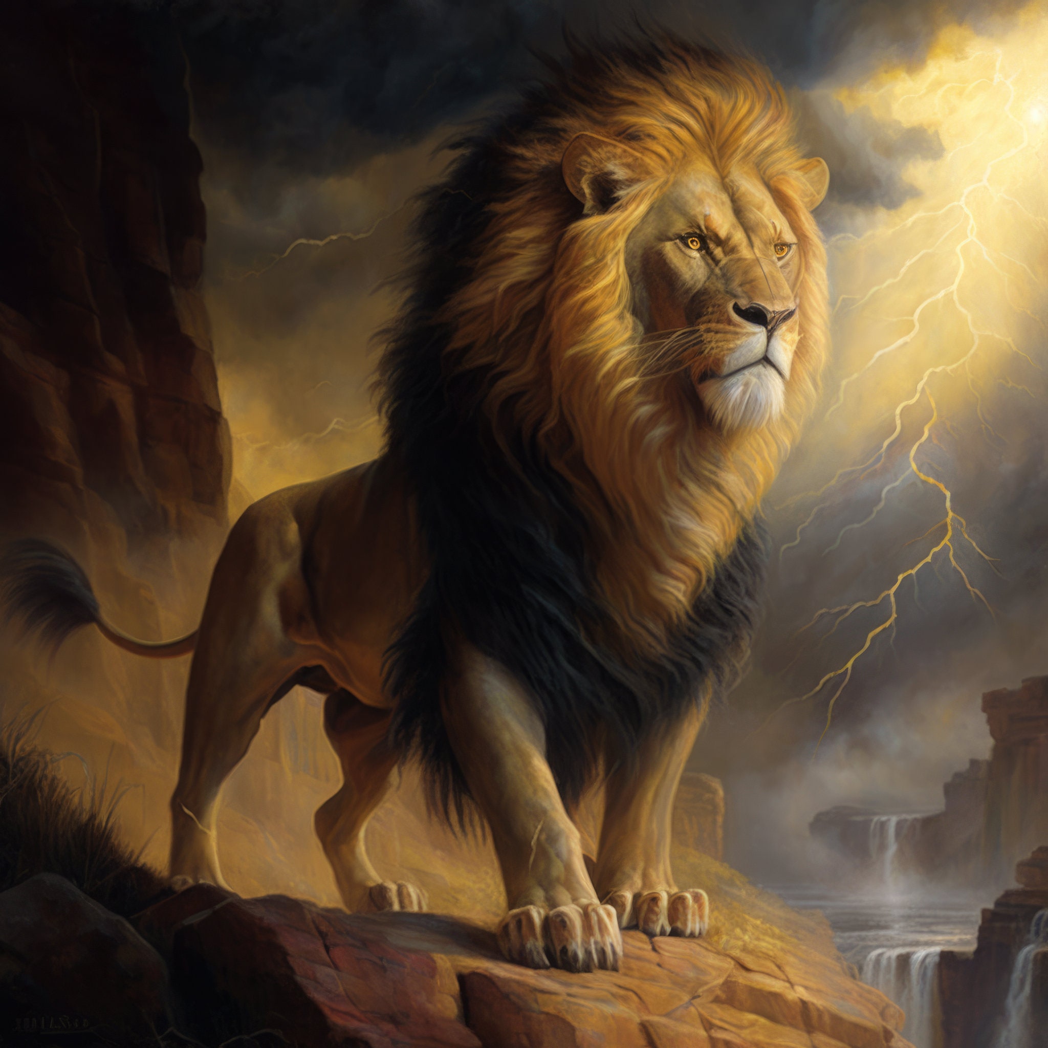 Golden Lion High Resolution Digital Download - Etsy