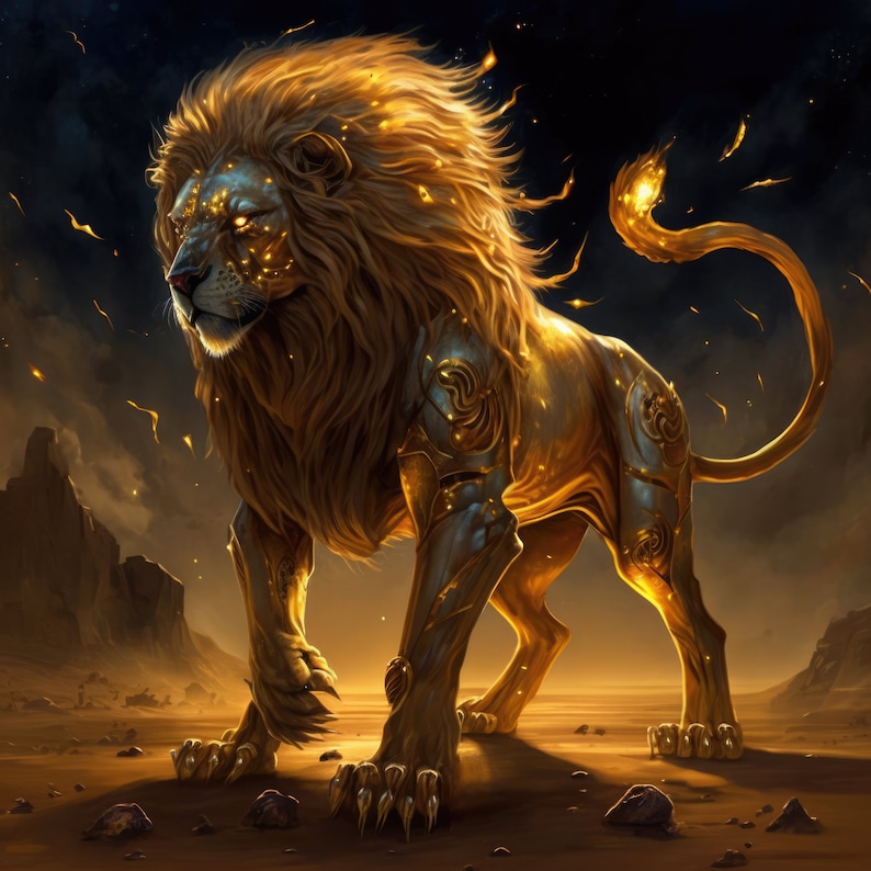 Golden Lion High Resolution Digital Download - Etsy