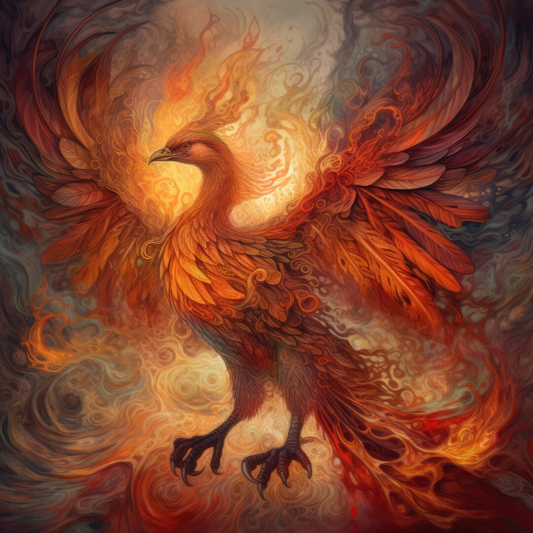 Red Alchemical Phoenix Download, Printable Art, Instant Downloadable ...
