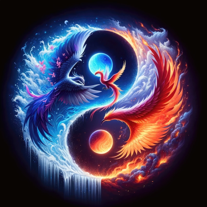 Phoenix Yin and Yangs High Resolution Digital Download - Etsy