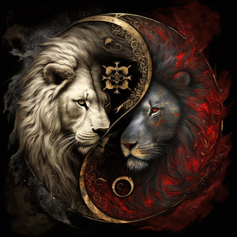 Victorian Lions Yin and Yang High Resolution Digital Download - Etsy