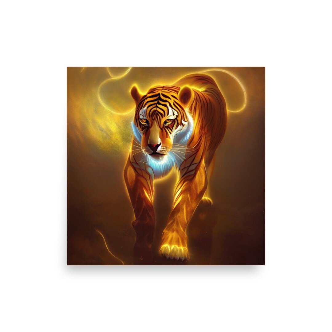 Magic Tiger Poster Magic Tiger Print Magic Tiger Wall Art AI Art ...