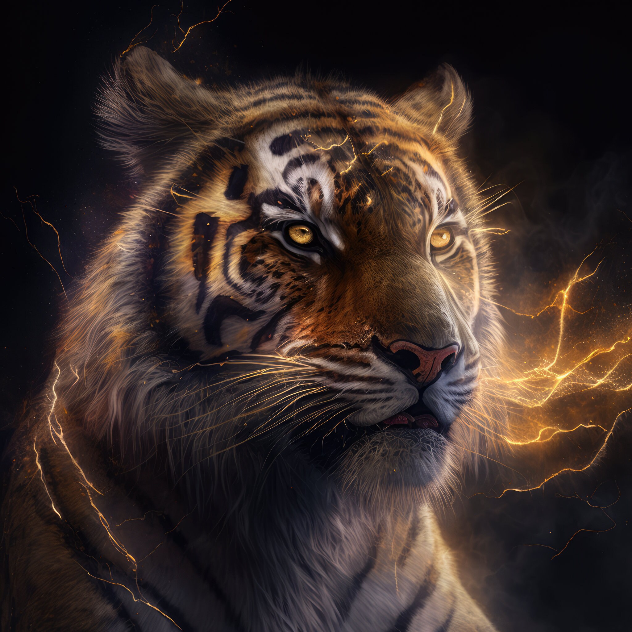 Lightning Tiger Download Instant Downloadable Wallpaper Etsy