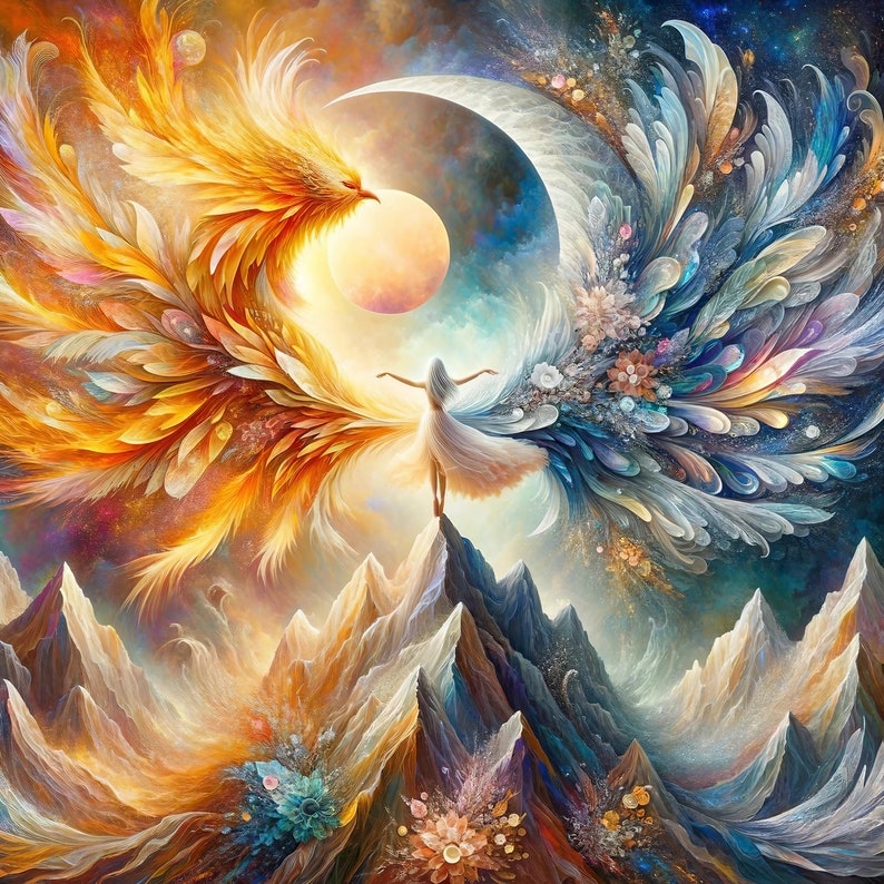 Sun and Moon: Phoenix Rising High Resolution Digital Download - Etsy