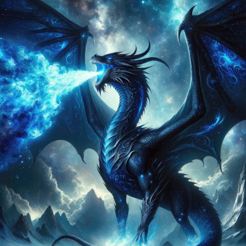 Crimson Colossal Blue Dragon - Etsy Canada