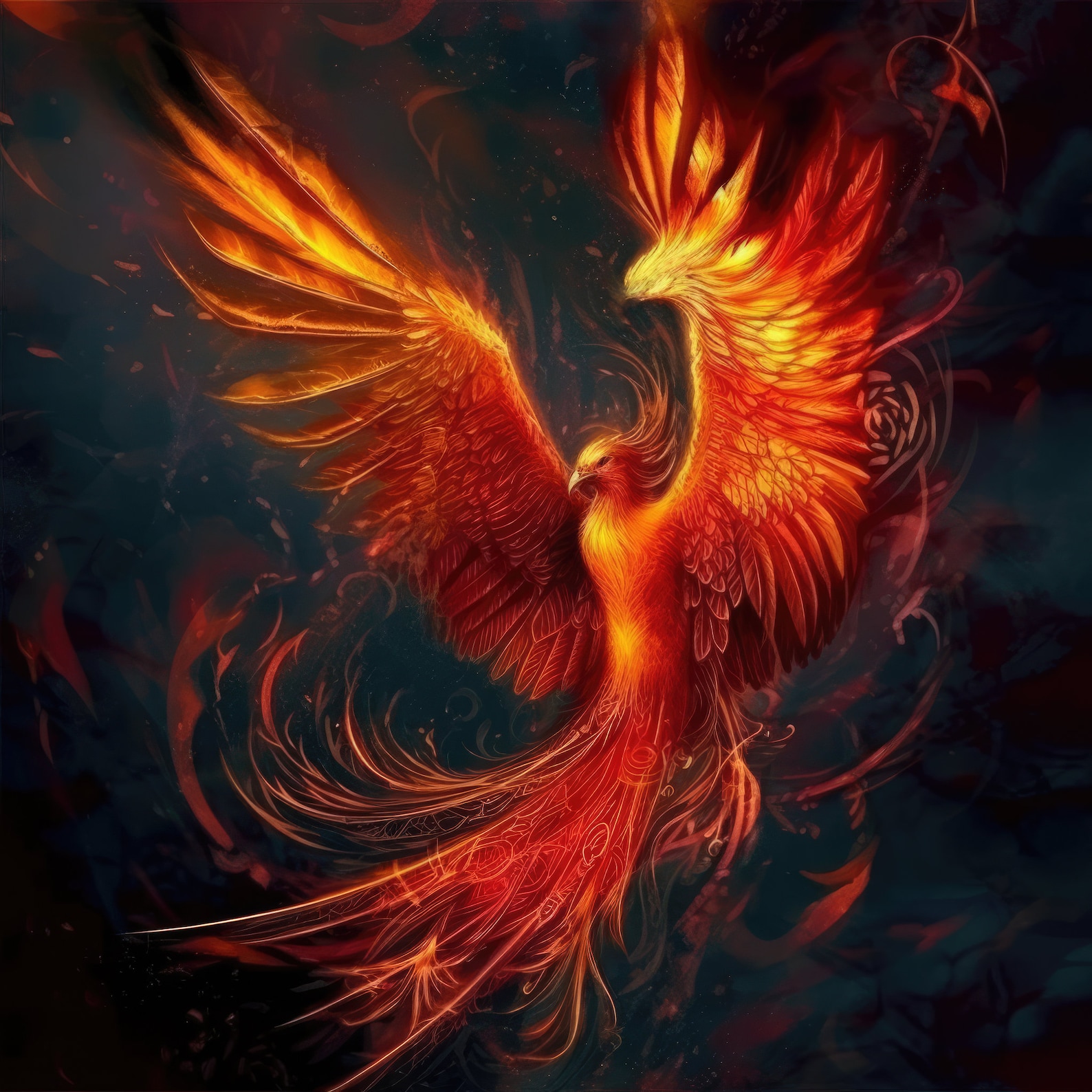 Red and Yellow Phoenix Download, Printable Art, Instant Downloadable ...