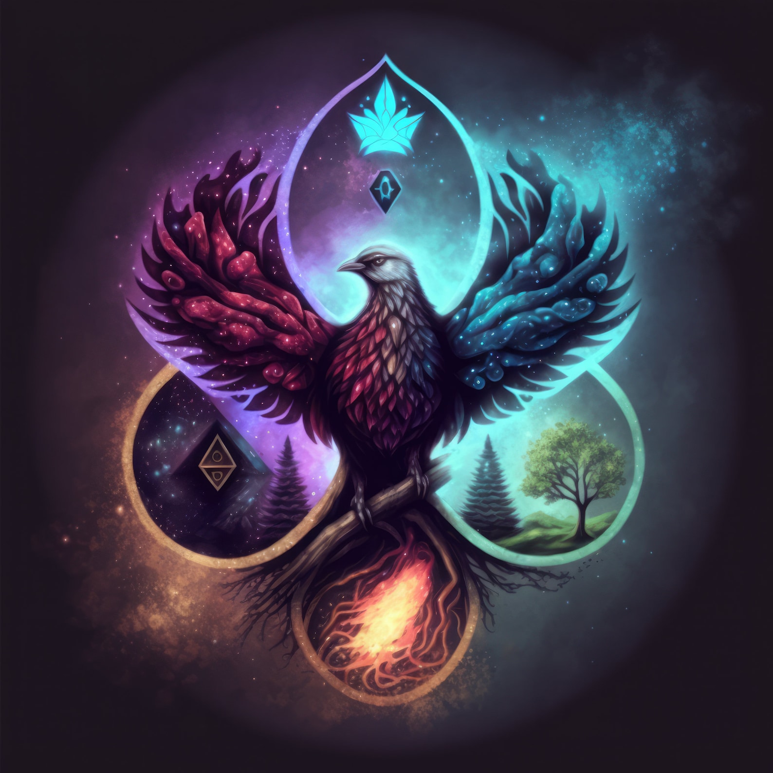 Phoenix Of The Elements Download Printable Art Instant Downloadable