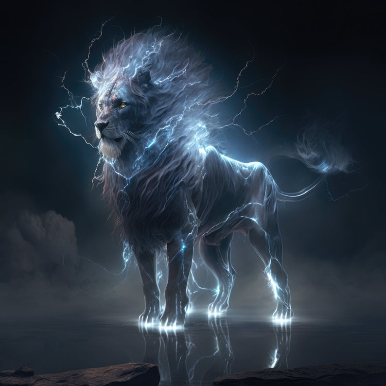 Lightning Lion High Resolution Digital Download - Etsy