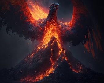 Volcano Phoenix Download, Printable Art, Instant Downloadable Wallpaper ...