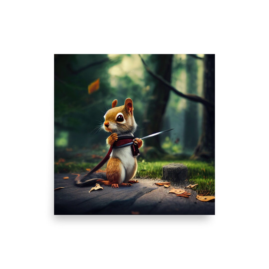 Fencer Chipmunk Poster Fencer Chipmunk Print Fencer Chipmunk Wall Art ...