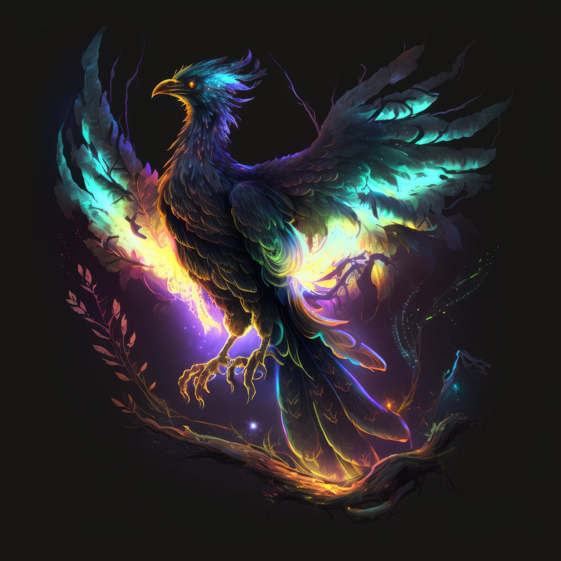 Glow Phoenix Download, Printable Art, Instant Downloadable Wallpaper ...