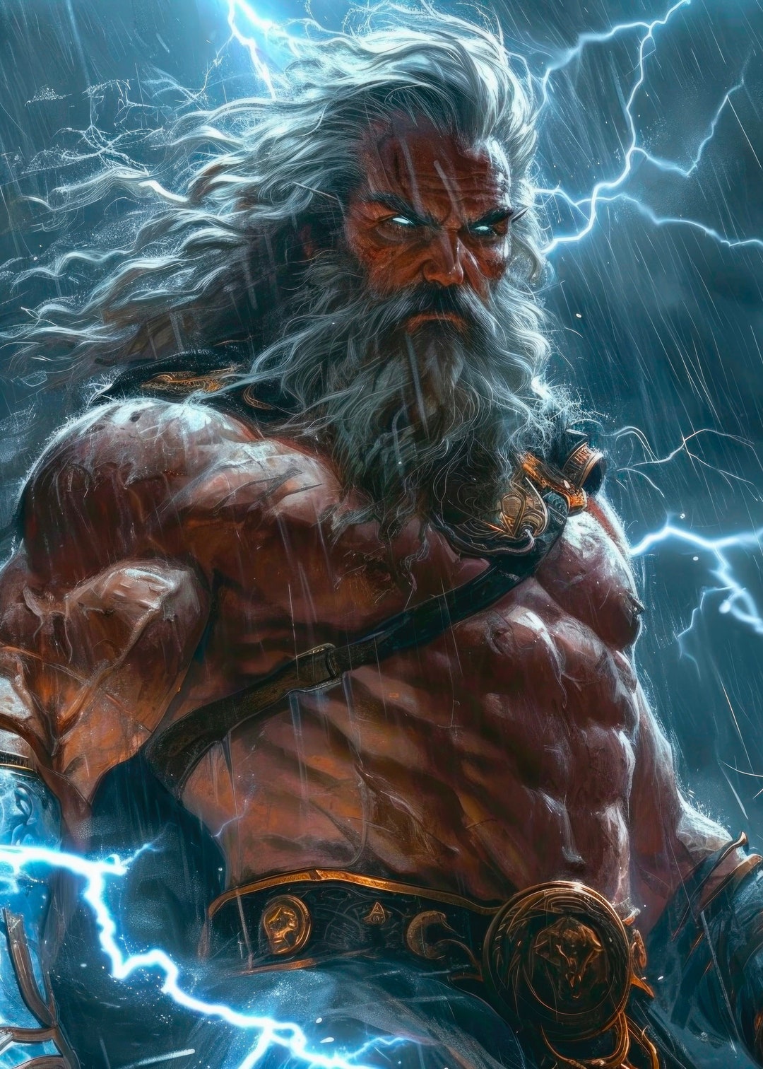 Zeus - Greek Mythology Digital Art Download, Mythology Fantasy Art for ...