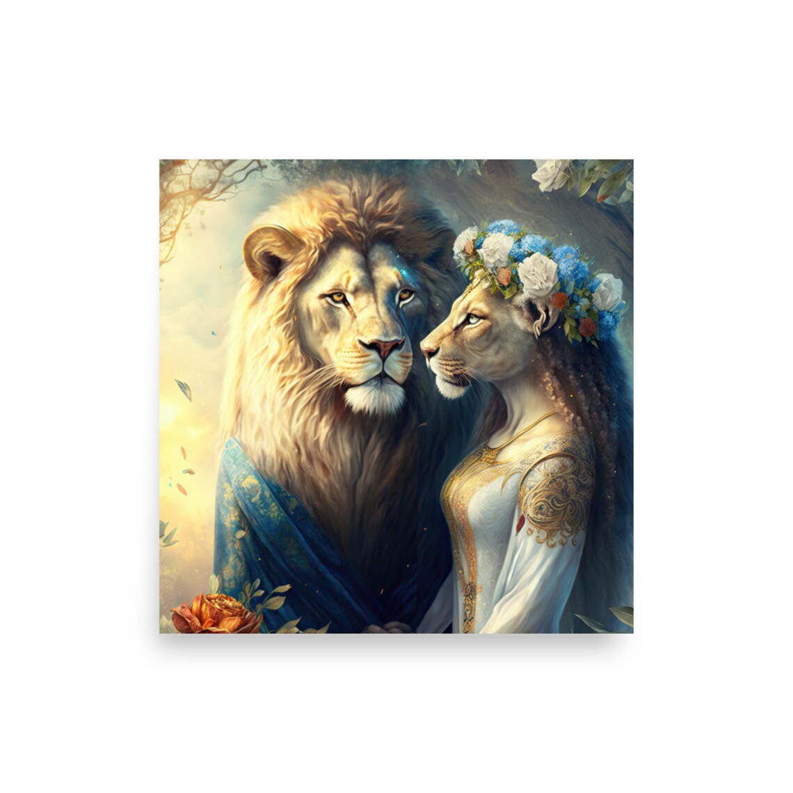 Lion Wedding Lion Wedding Poster Lion Wedding Print Lion - Etsy