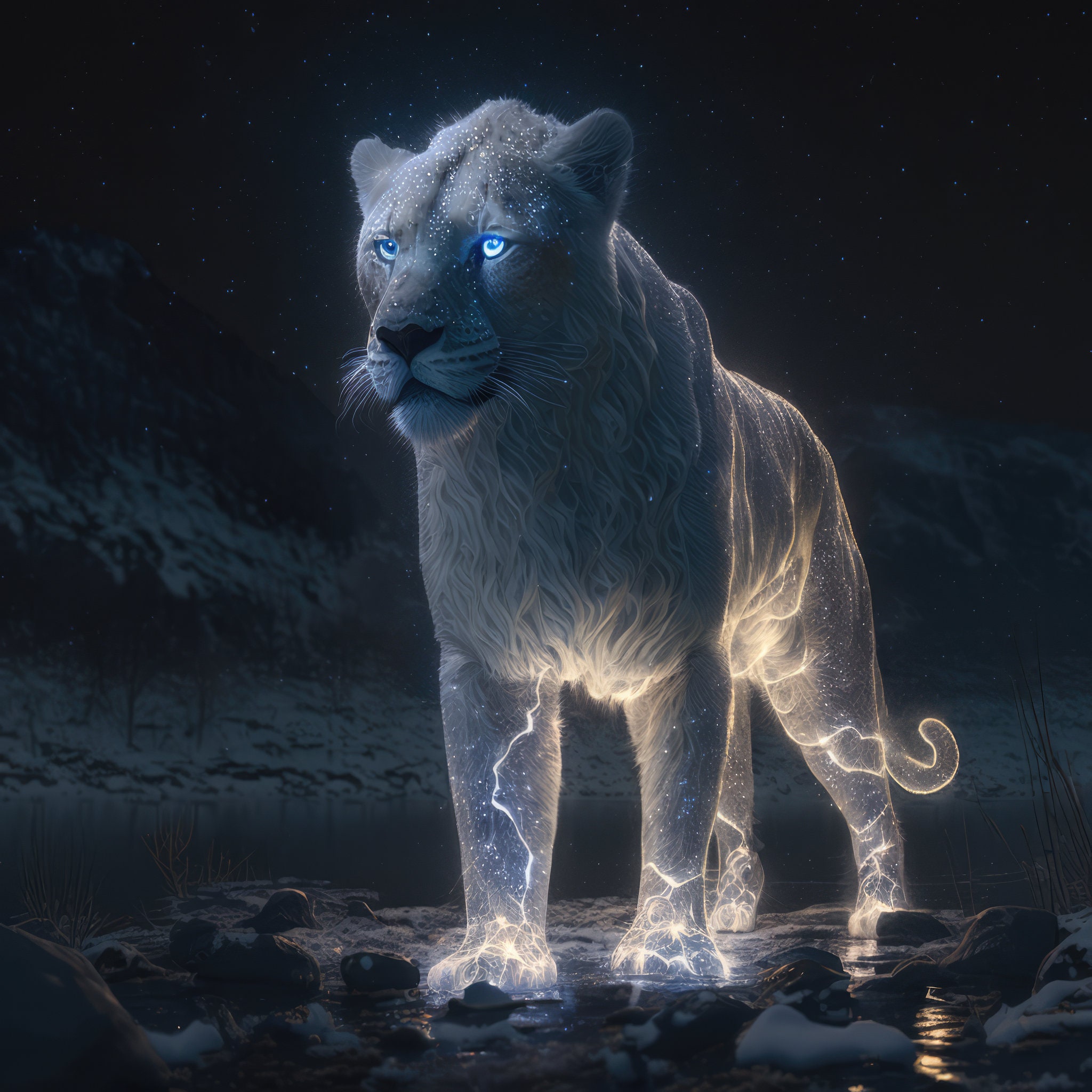 Snow Lion and Lioness High Resolution Digital Download - Etsy