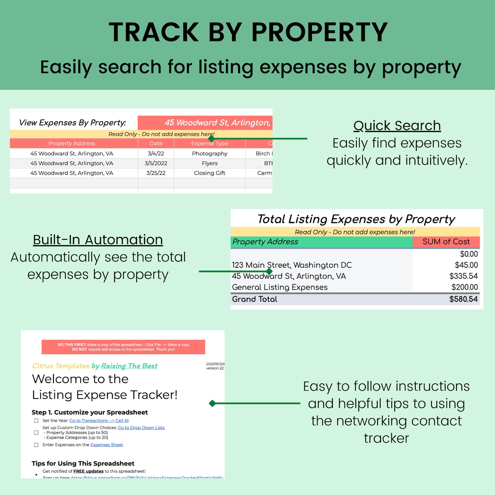 Real Estate Listing Expense Tracker | Transaction Management | Real ...