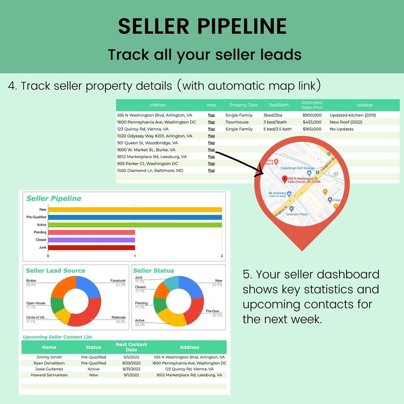 Real Estate CRM Buyer & Seller Lead Pipeline Tracker Real - Etsy