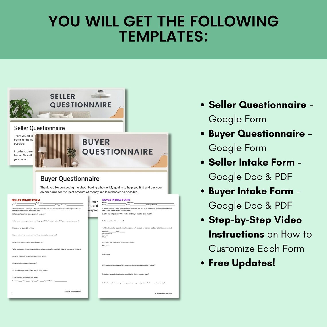 Buyer and Seller Intake Forms | Buyer and Seller Questionnaire | Real ...