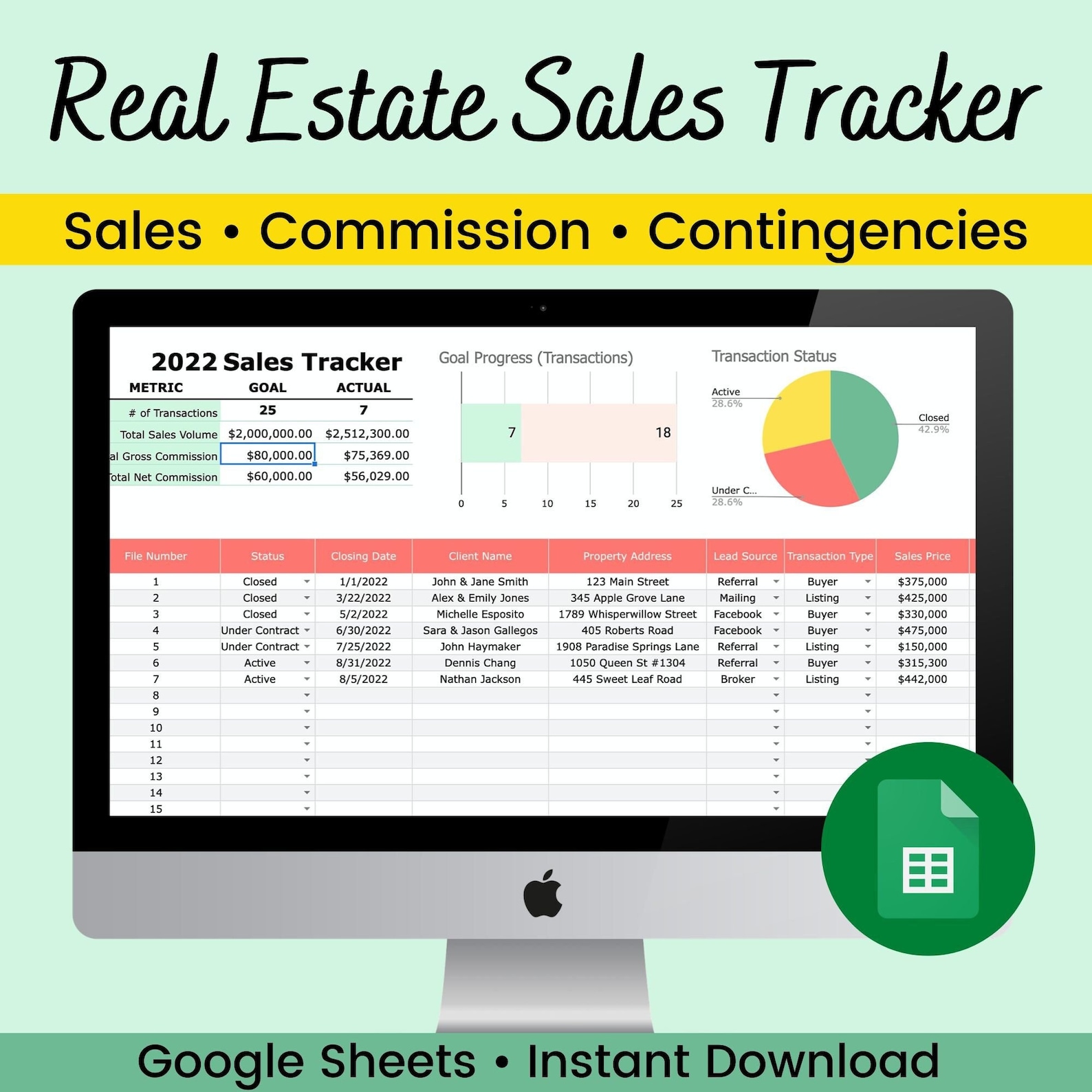 Real Estate Sales Tracker | Transaction Management | Real Estate Agent ...
