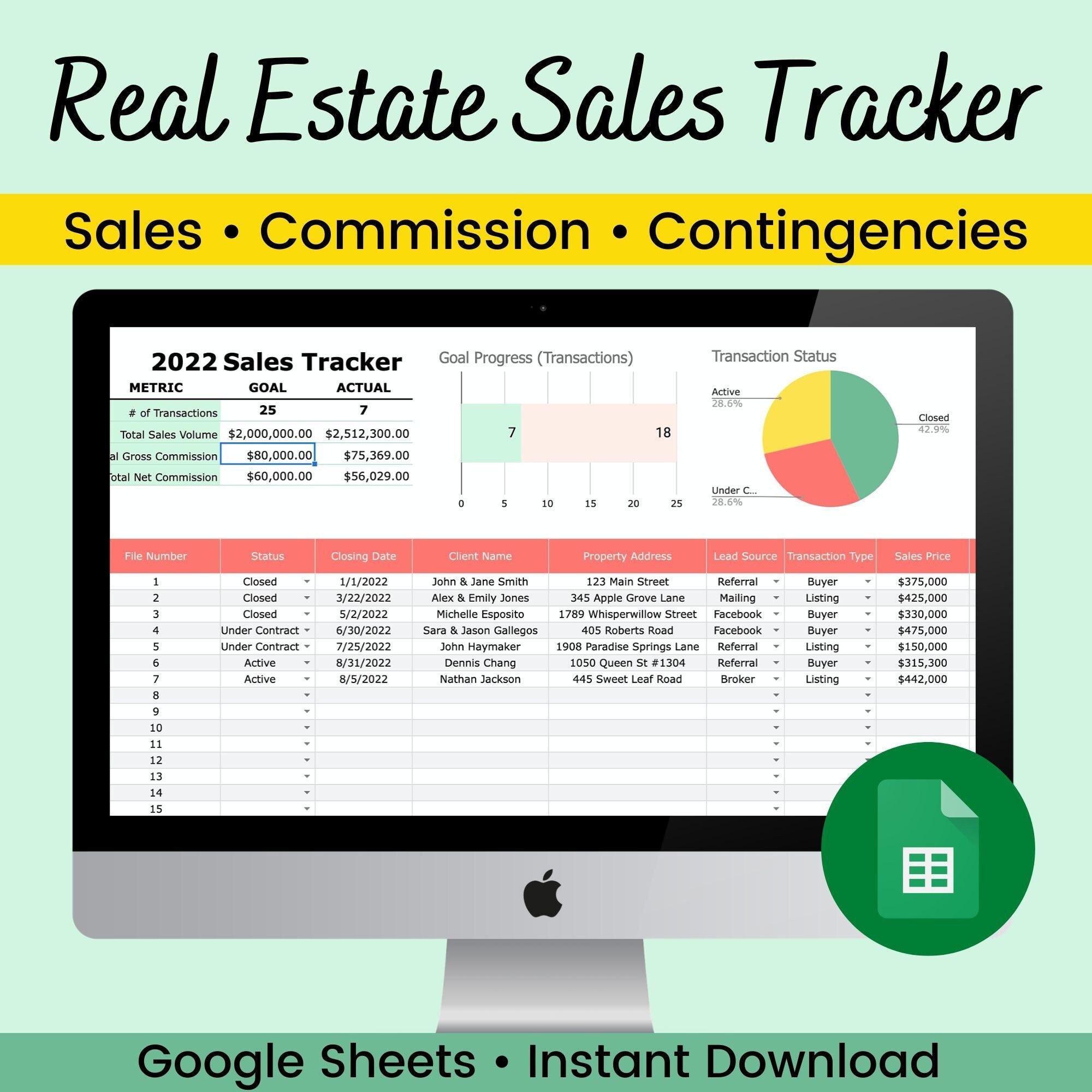Real Estate Sales Tracker | Transaction Management | Real Estate Agent ...
