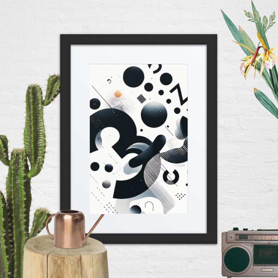 Abstract Lucky Sign and Lucky Number, Home Decor Framed Poster - Etsy