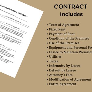 Salon Booth Rental Contract, Hair Salon Booth Rental Agreement, Salon Booth Contract Template MS ...