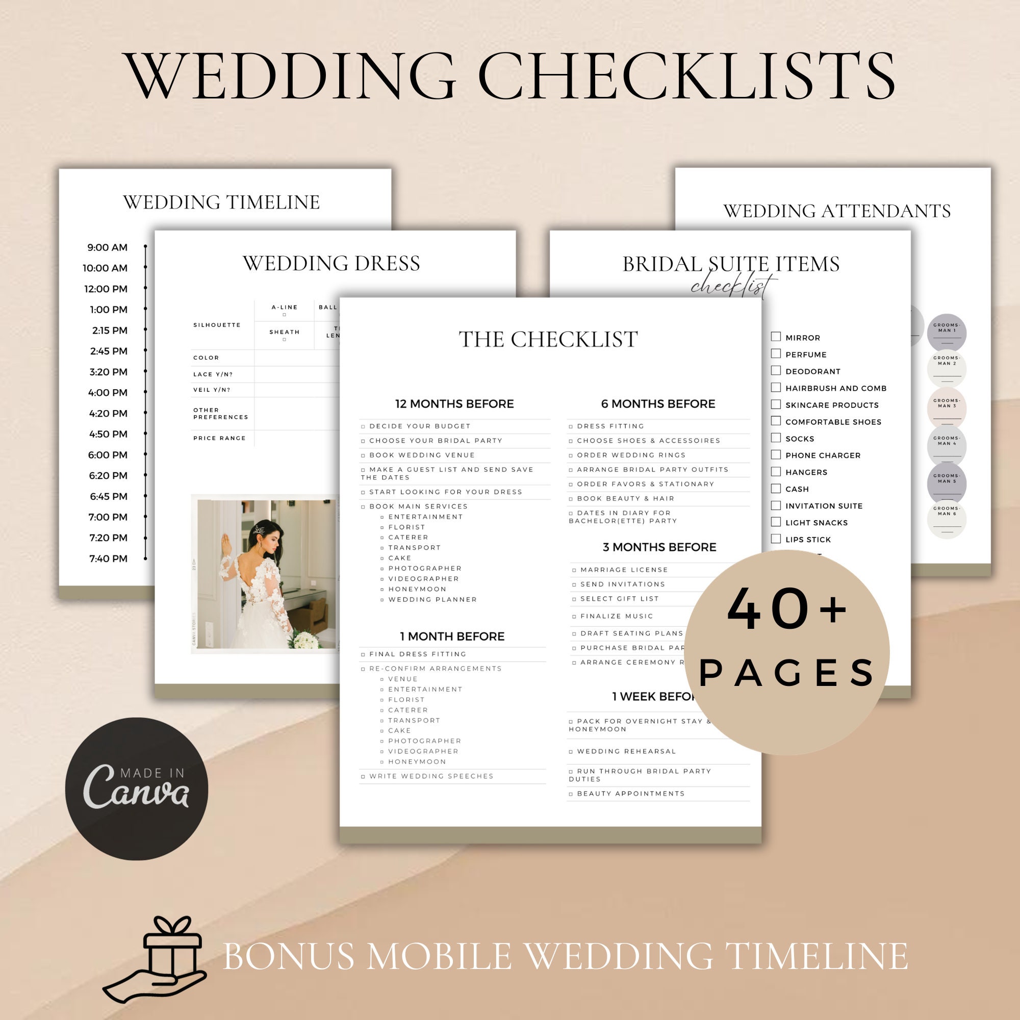 Wedding Checklist Printable Wedding Planning Checklist Wedding - Etsy
