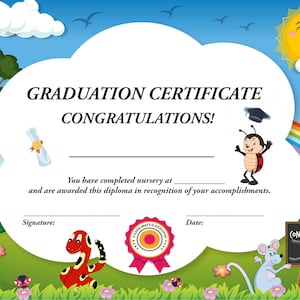 2023 Printable DIY Preschool Certificate Diploma, Instant Download ...