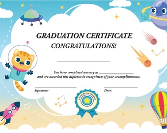 2023 Printable DIY Preschool Certificate Diploma, Instant Download ...