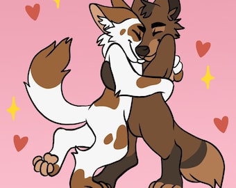 Furry Couple Art - Etsy UK